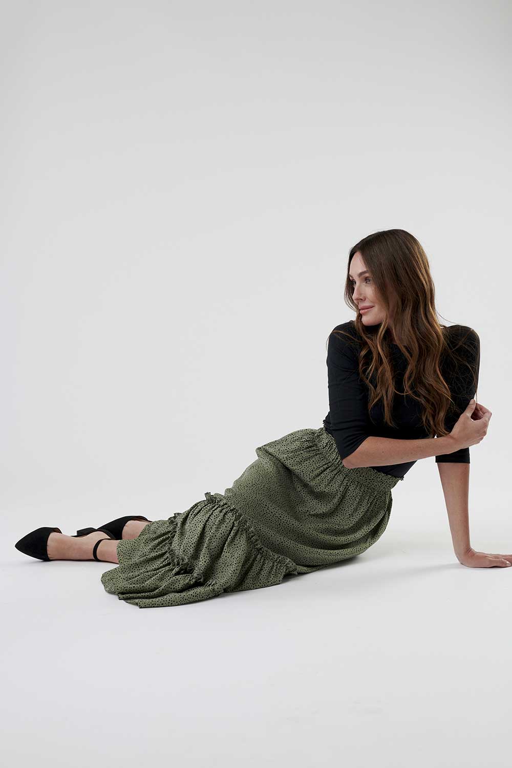 Elastic Waist Tiered Maxi Skirt Sweet Salt Modest Clothing