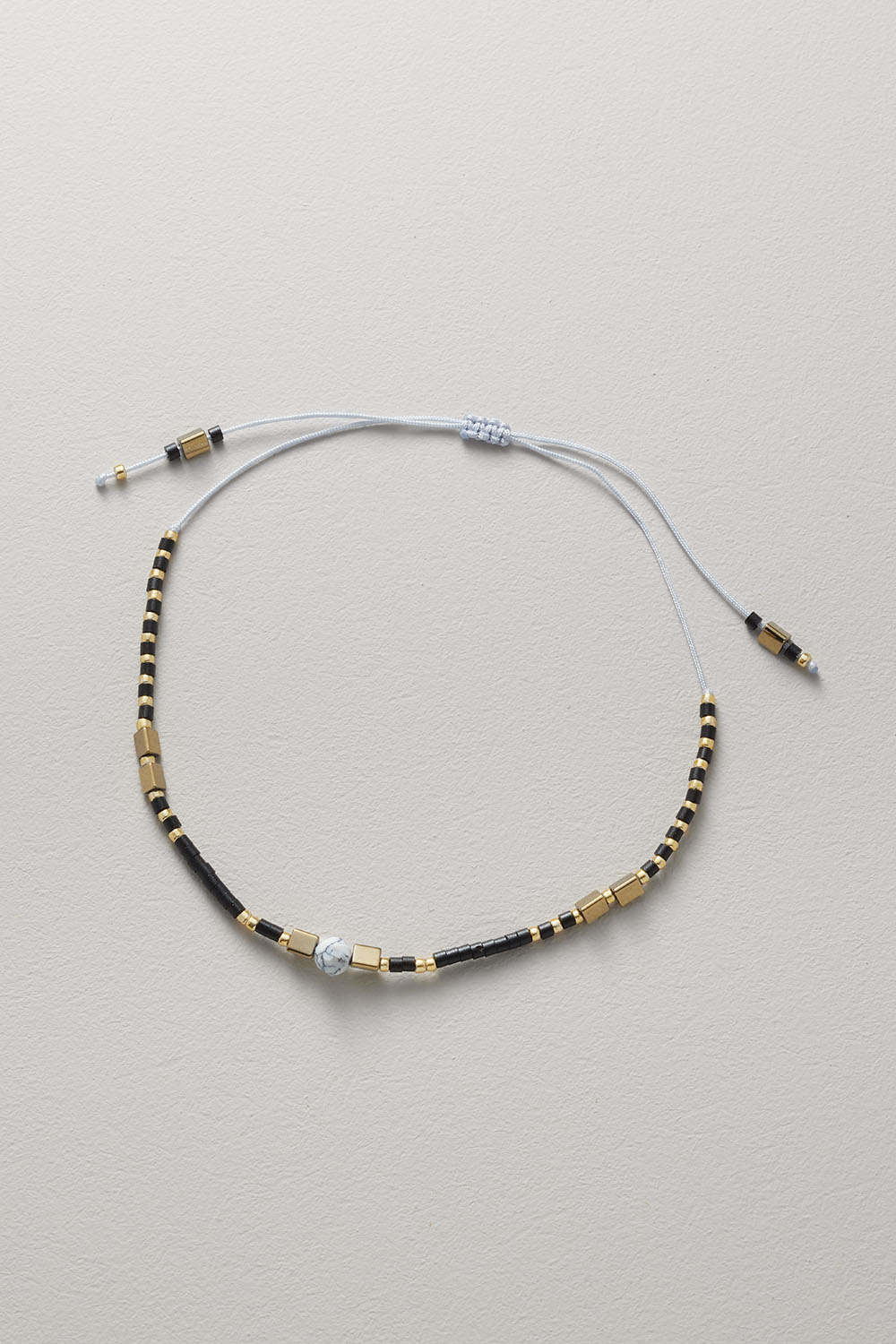 Bracelet Seed Bead Silver/Black | Sweet Salt